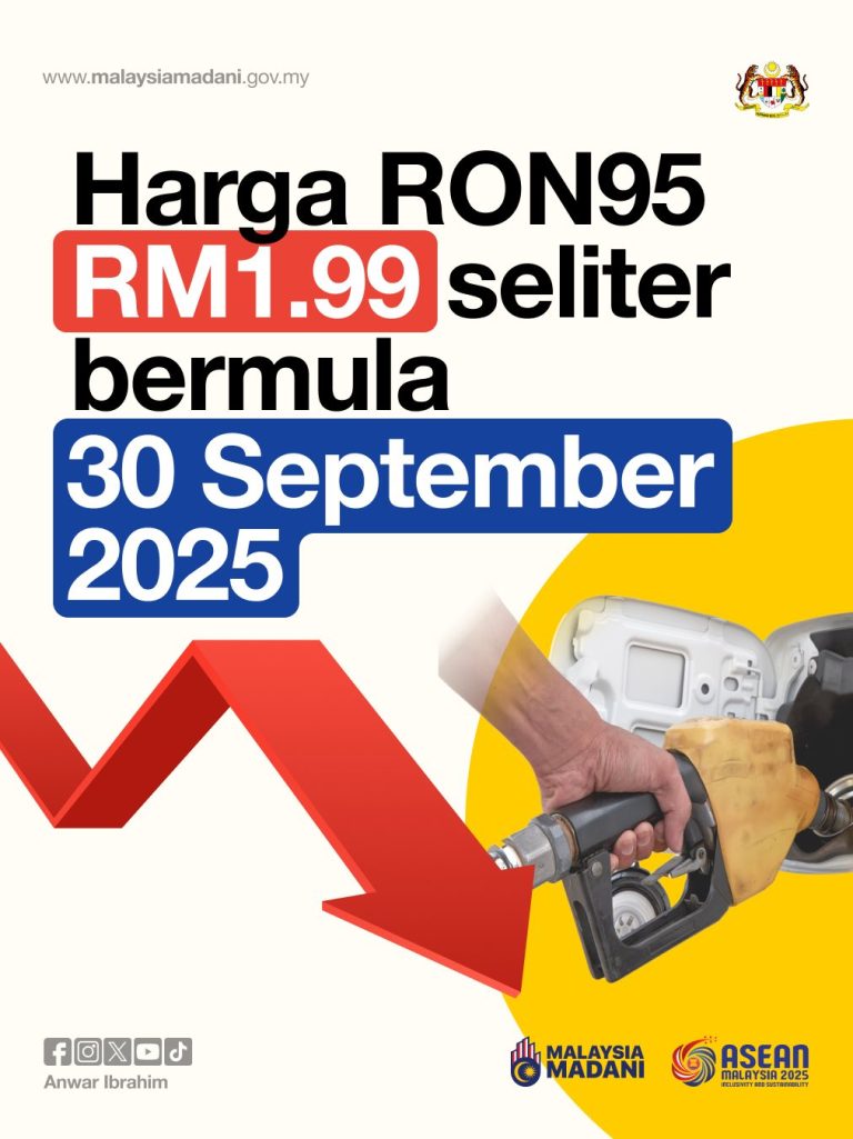 RON95 PETROL IS RM1.99 PER LITRE FOR MALAYSIAN CITIZENS STARTING SEPT ...